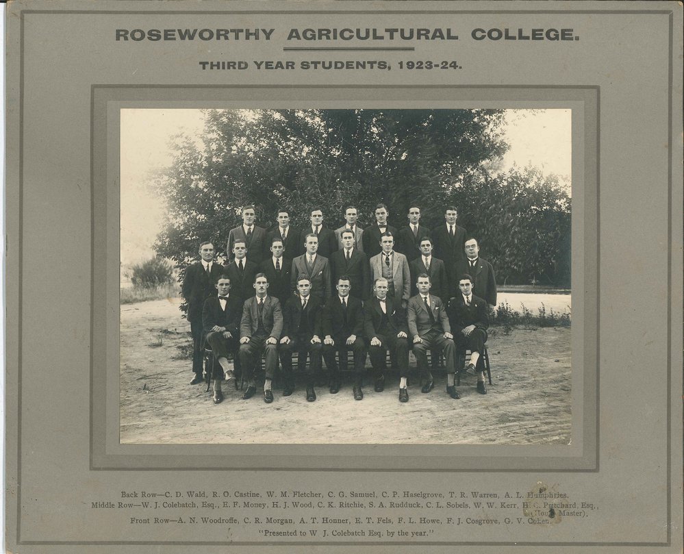 Third Year Students, Roseworthy Agricultural College, 1923-24 | The ...
