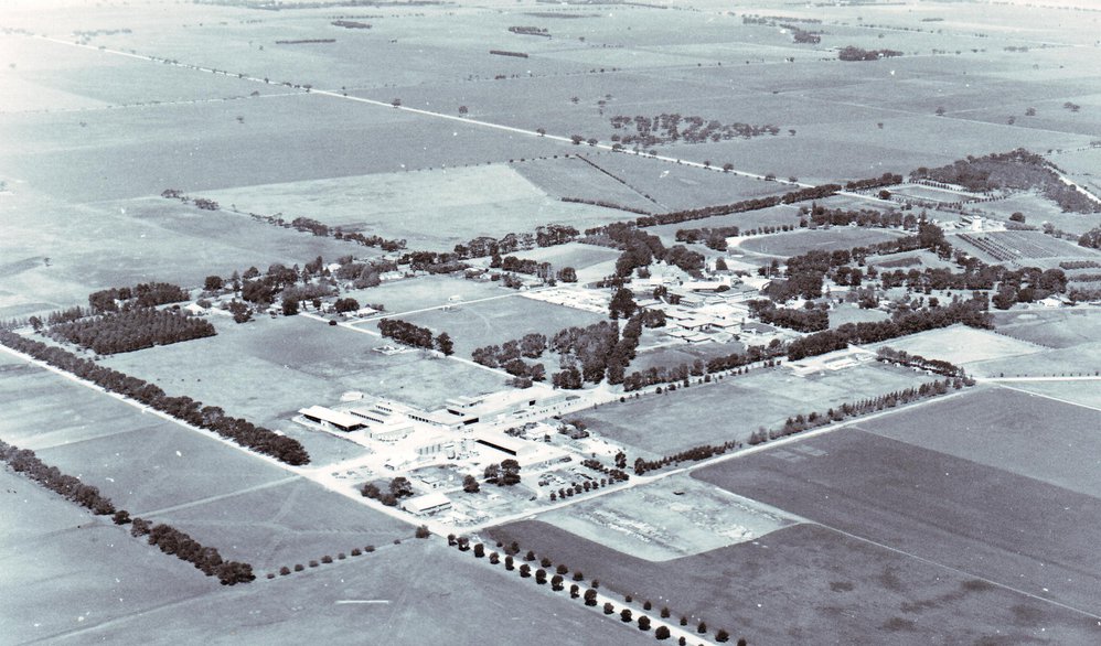 Roseworthy Agricultural College Aerial View, c1980 | Adelaide University
