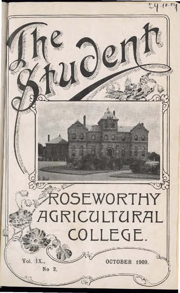 Roseworthy Student Vol 9 No 2 October 1909 | The University of Adelaide