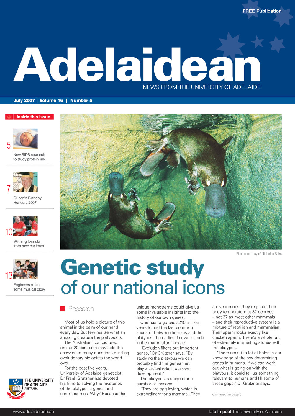 Adelaidean - Volume 16 Number 5 - July 2007 | Adelaide University